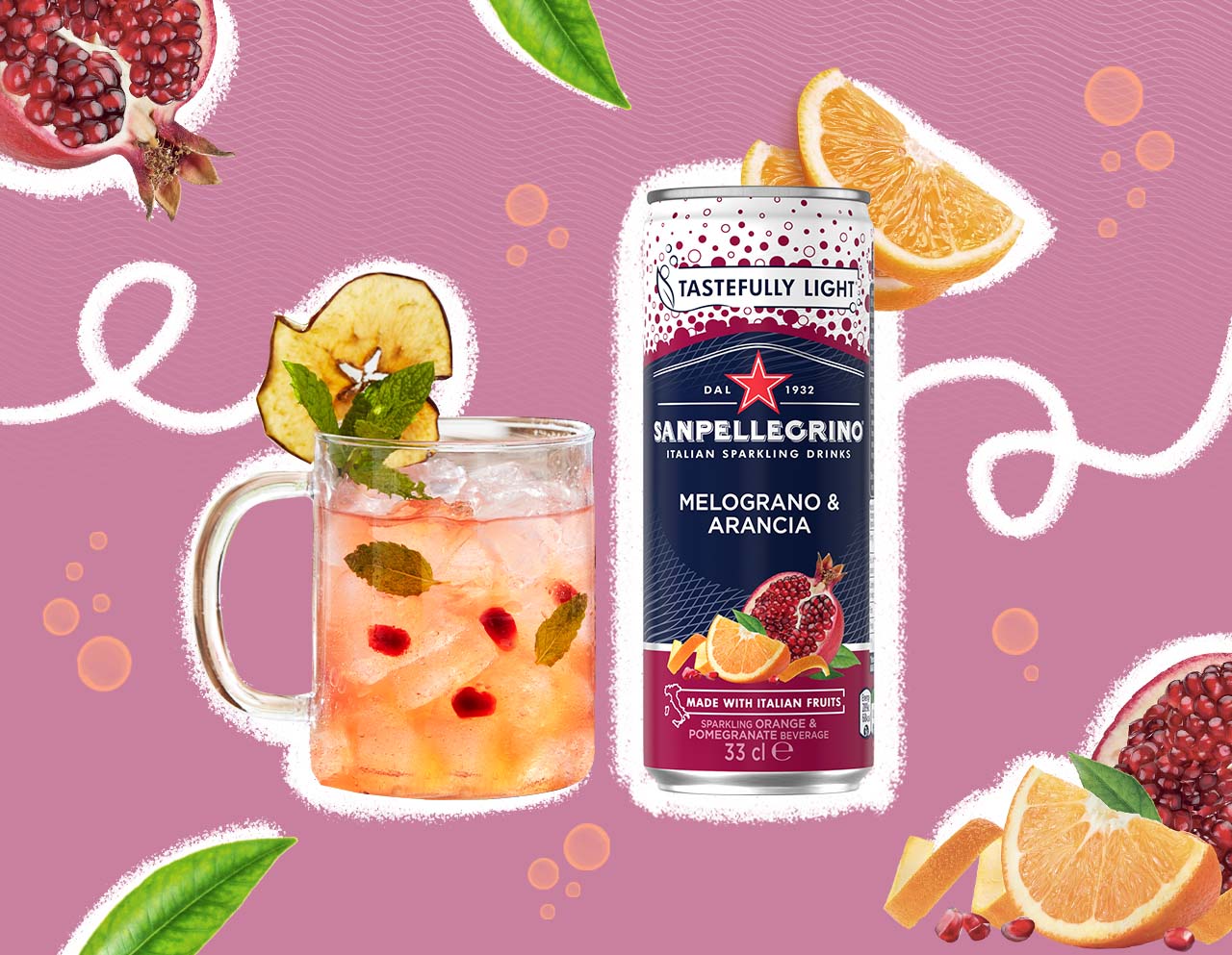 Mellow Melograno Cocktail with Apple & Grapefruit | Sanpellegrino