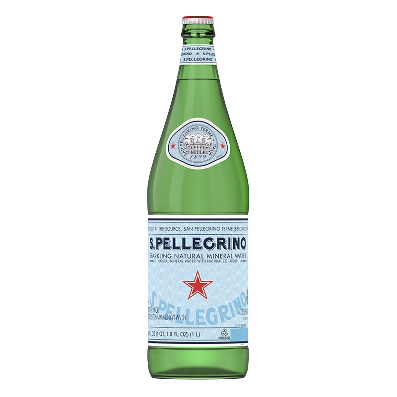 1L Glass Bottle Sparkling Mineral Water Sanpellegrino 